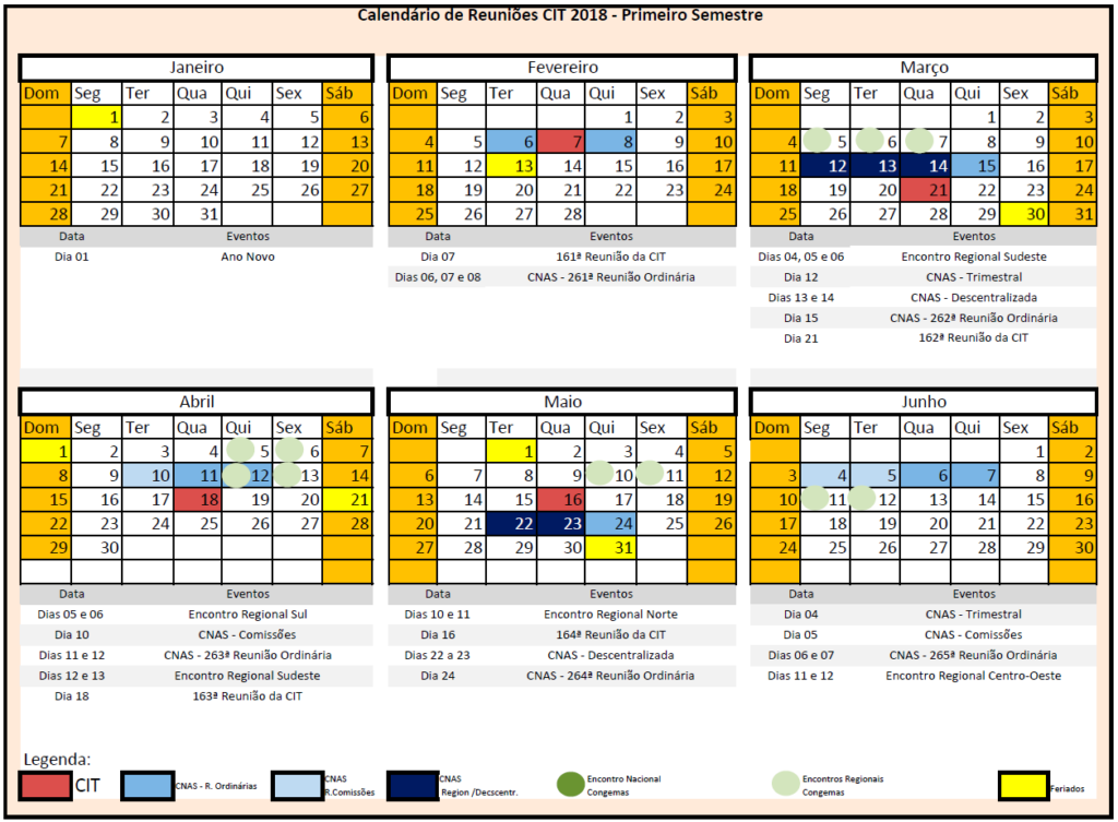 Calendário CIT 2018 – Blog Rede SUAS